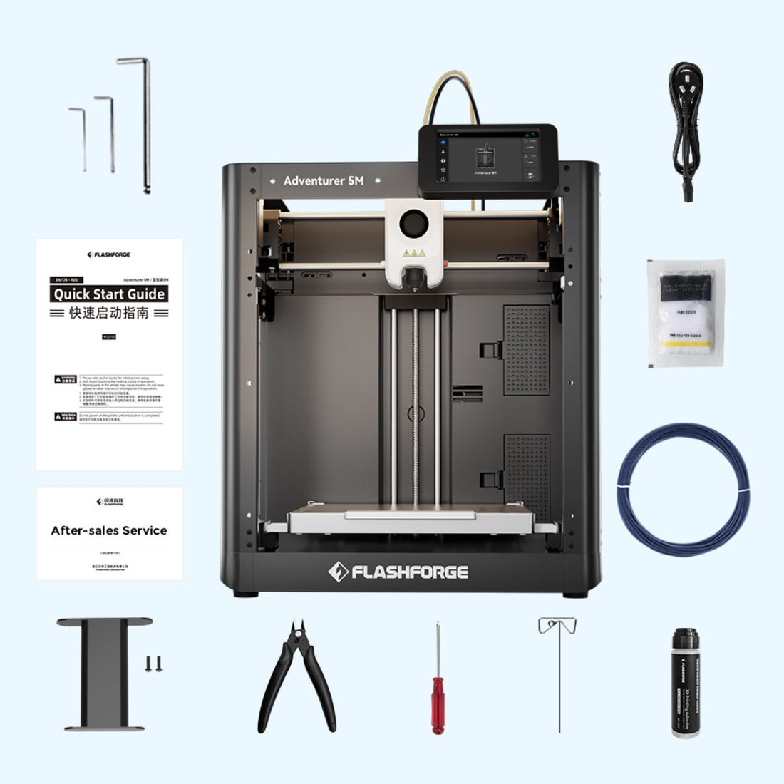 Flashforge Adventurer 5M 3D Printer, 600mm/s High Speed, Beginner-frie