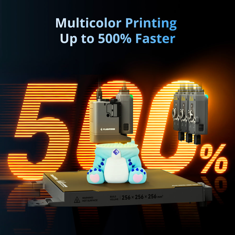 Flashforge Creator 5 4-Toolheads Multi-Color 3D Printer | 500% Faster,